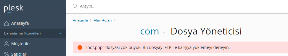 plesk control panel dosya yükleme sorunu - R10.net