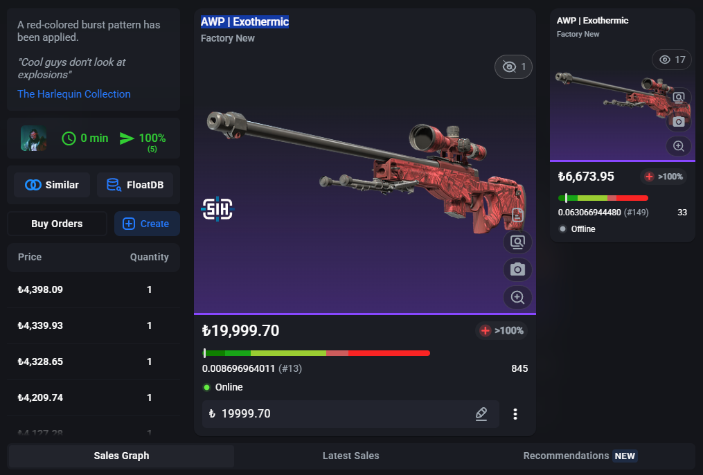 AWP | Exothermic (Factory New) World Float Rank 13 - R10.net