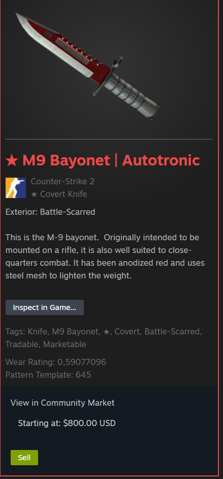 M9 Bayonet | Autotronic - R10.net