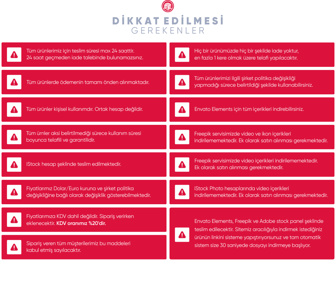 PİYASANIN EN İYİSİ Envato Elements Freepik Flaticon Adobe Stock Shutterstock iStock Photos ...