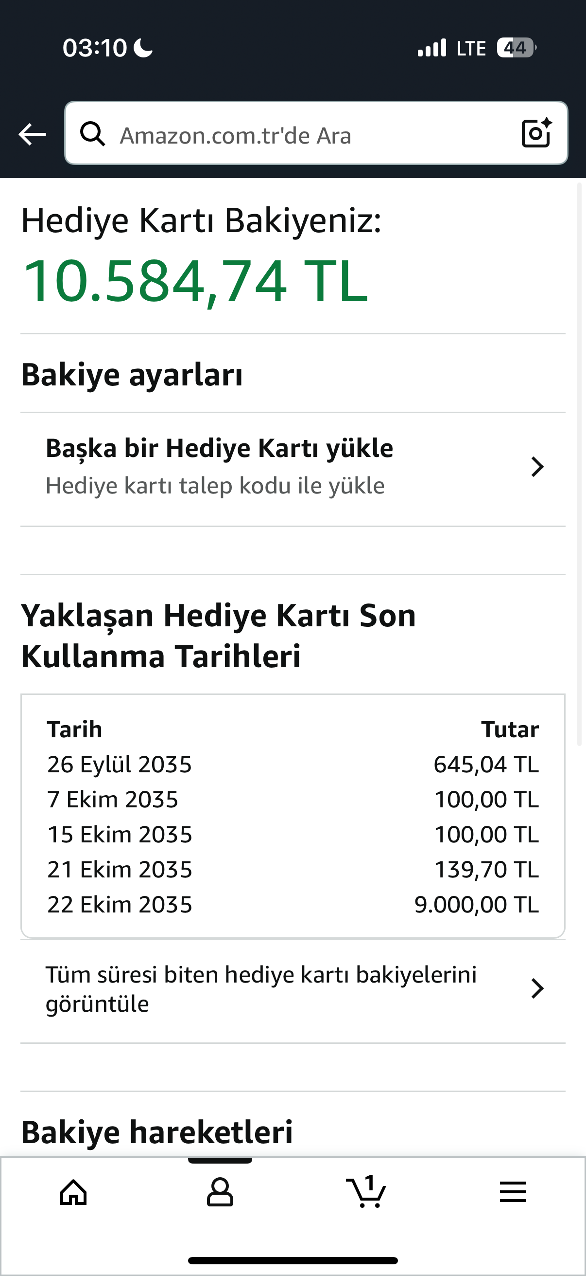 Amazon 10.500 TL Bakiye Mevcut - R10.net