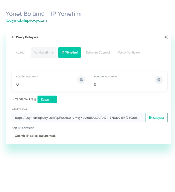 Mobil Proxy ⭐ API Reset ⭐ IP Izni & Kullanıcı Adı-Şifre ⭐ Anlık Deneme ⭐ Günlük-Haftalık-Aylık ...