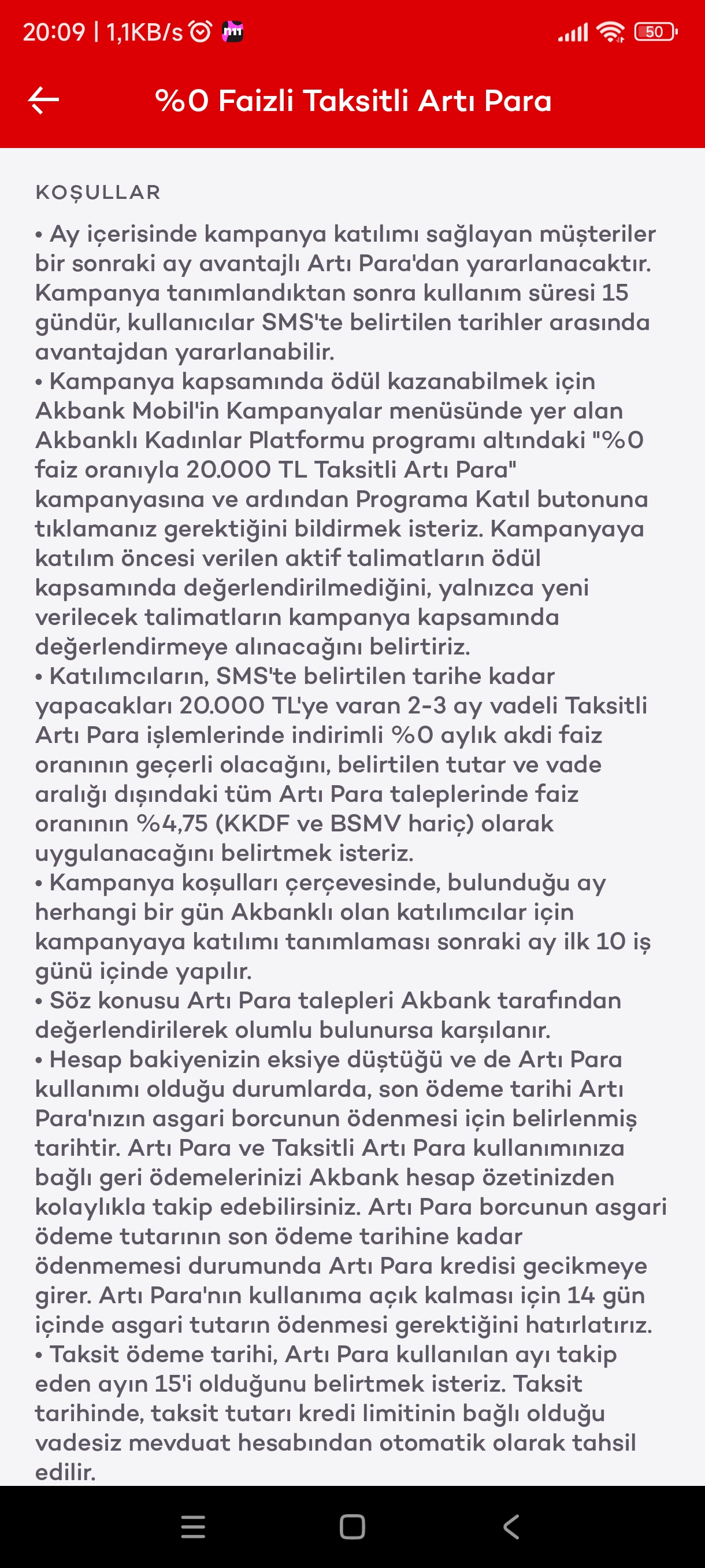 Akbank 20 bin TL Sıfır Faiz 3 taksit (Kadınlara Özel) - R10.net