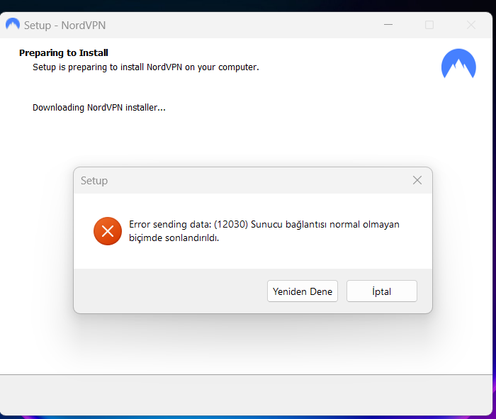 Nordvpn error sending data: (12030) hatası çözümü ? - R10.net