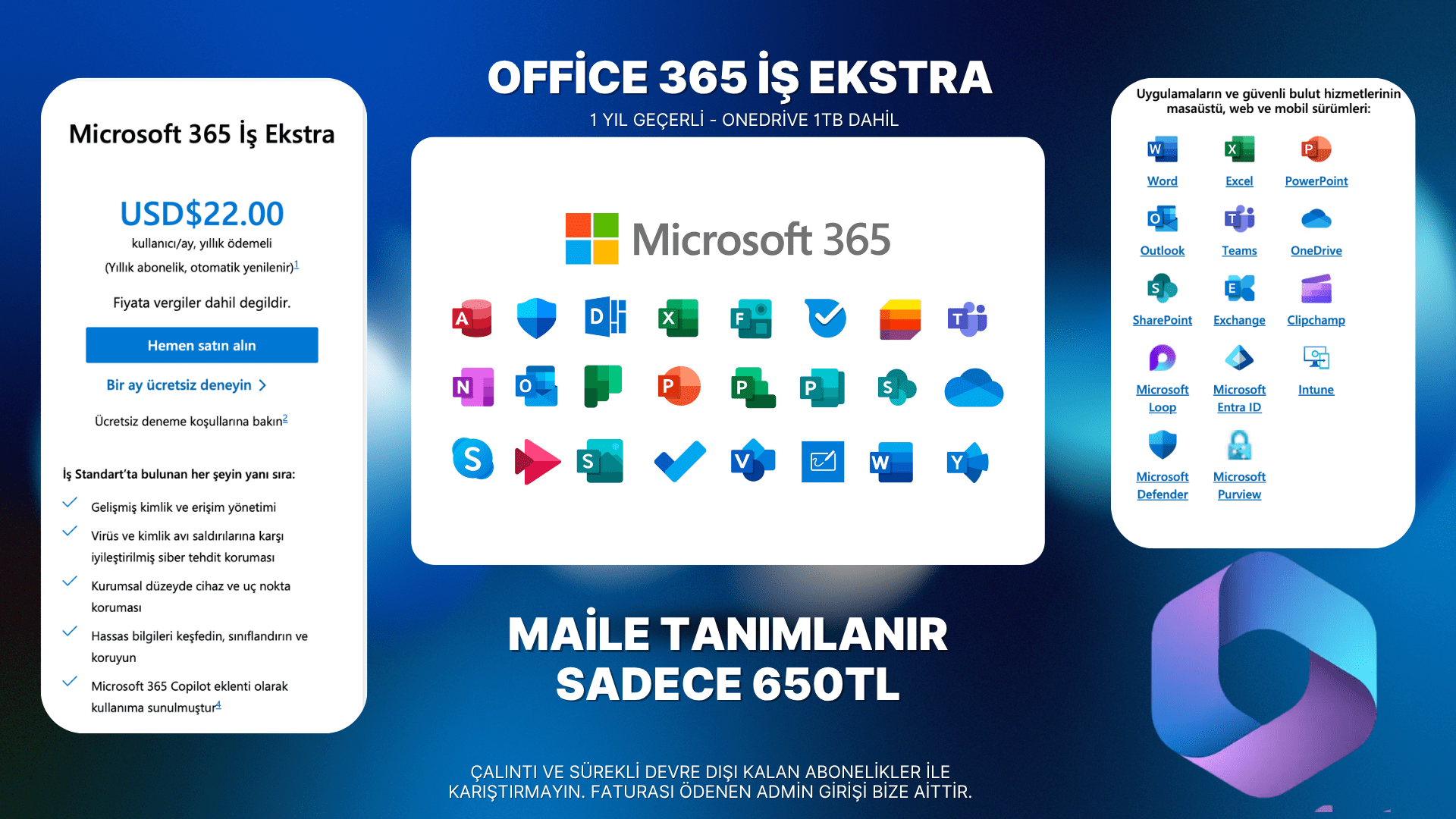 Office 365 İş Ekstra - OneDrive 1TB Tanımlı - 650₺ - R10.net