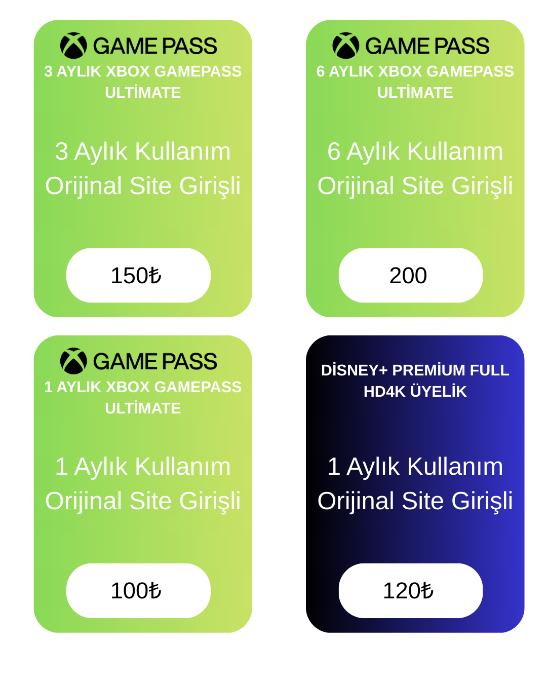 Netflix 4K UHD | Amazon Prime | Hbo Max | Disney+ | Game Pass - 1 Aylık ...