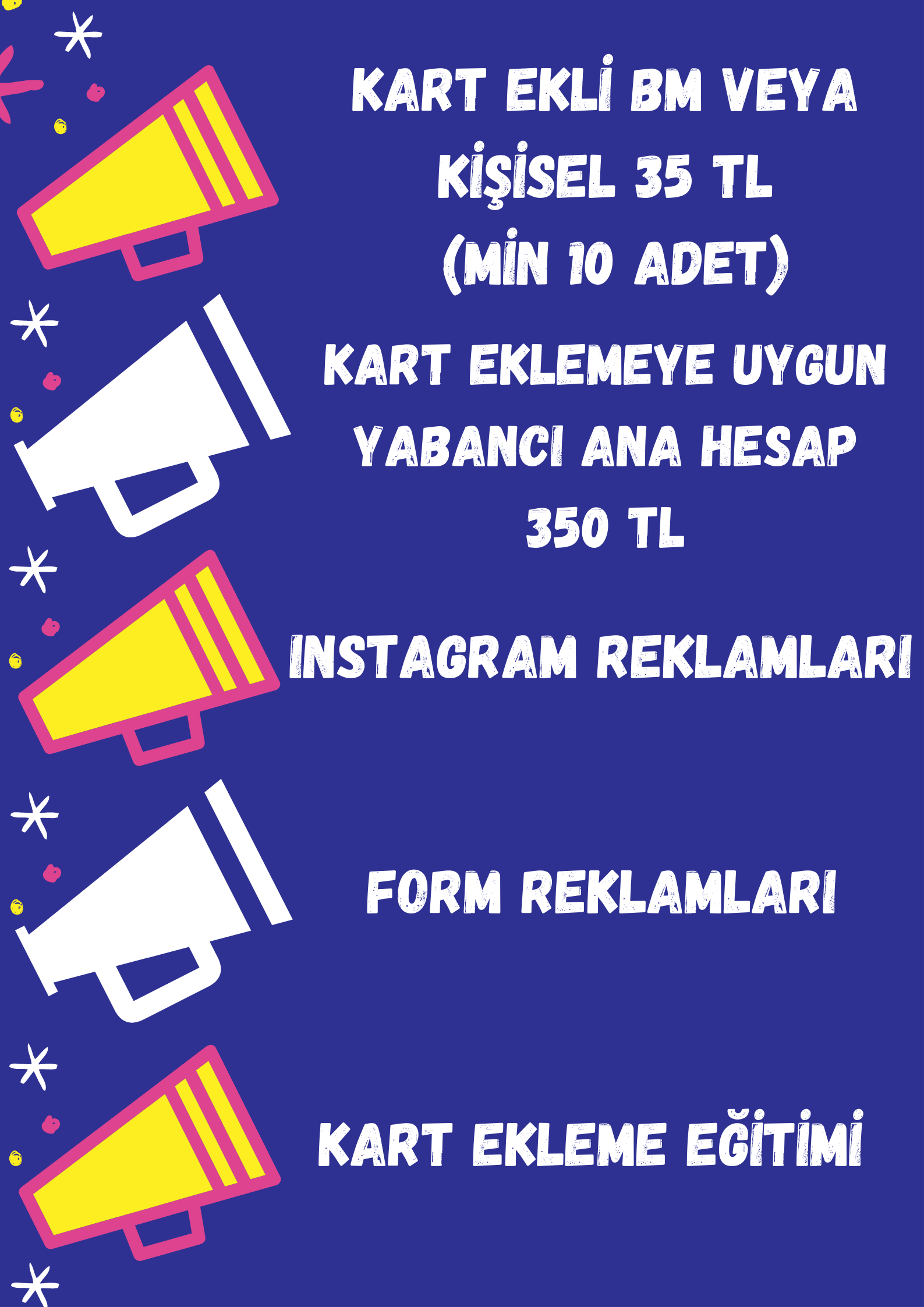 Satış: Kart ekli bm- kişisel 35 tl yabanci ana hesap erişimi geri ...