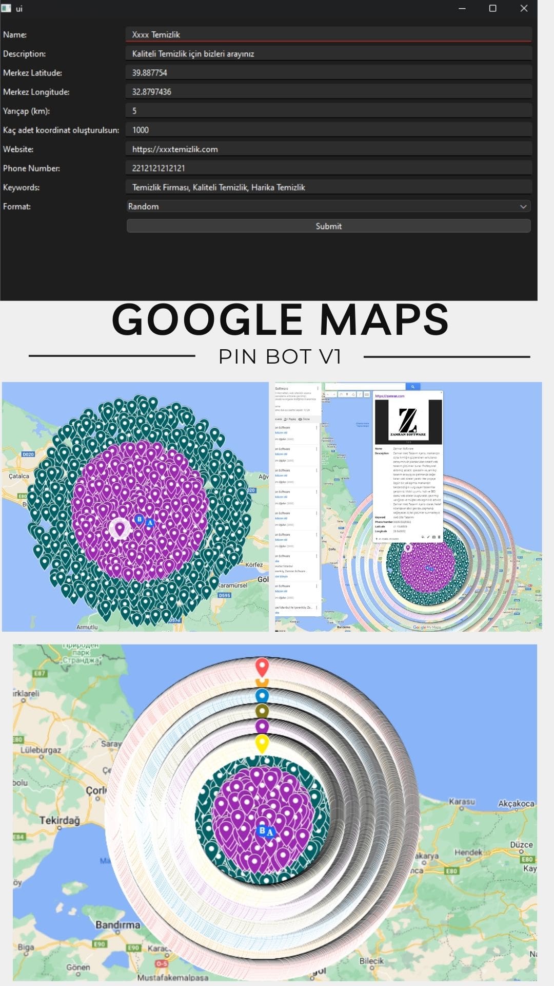 Google Maps Pin Bot V1 - Google Haritalar Alıntı Botu V1 - R10.net