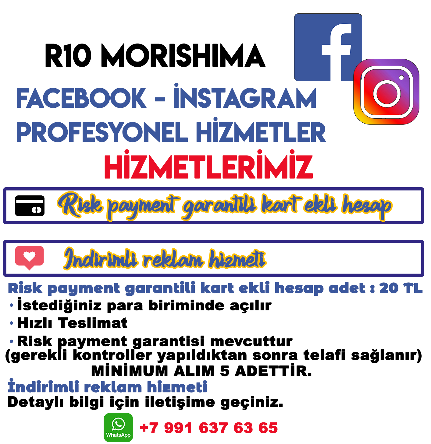 Risk Payment Yemeyen Kart Ekli Hesap - İndirimli Reklam Hizmeti - R10.net