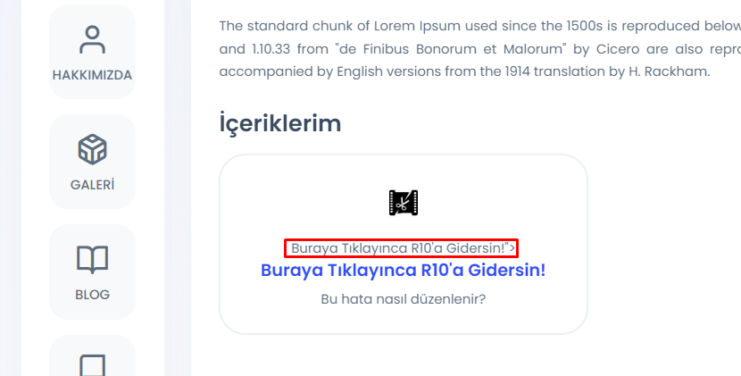HTML Link Sorununu Nasıl Çözebilirim? +R10 - R10.net