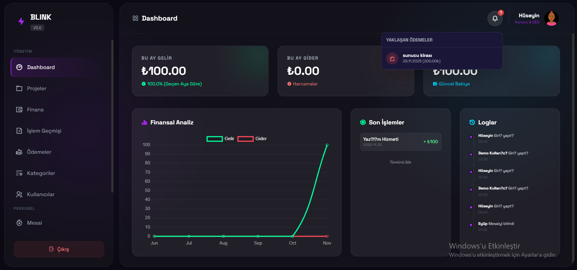 PHP Muhasebe Yazılımı Mesai - Çalışan Sistemi / Uİ - UX Tasarım ...