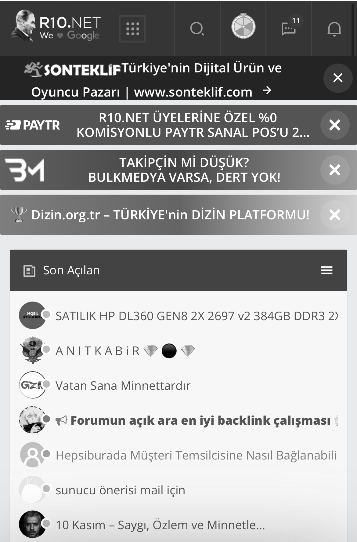 R10.NET 10 Kasım - R10.net