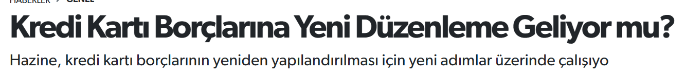 Kredi Kartı Borçlarına yeni düzenleme geliyor mu? - R10.net