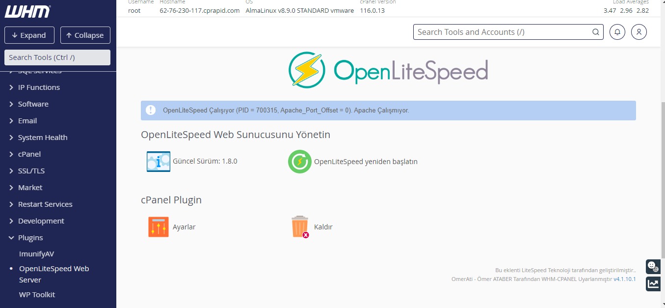 WHM ve cPanel için Yeni OpenLiteSpeed Eklentisi: Yüksek Performanslı ...