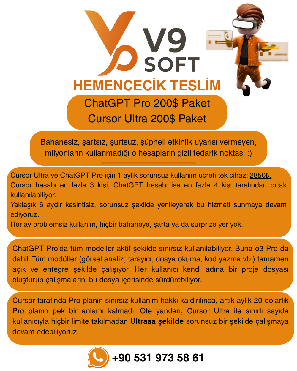 Chat GPT Pro (200$) | | Cursor Ultra (200$) | O3 Pro ve Niceleri | Sınırlı Alım - Sınırlı Stok ...