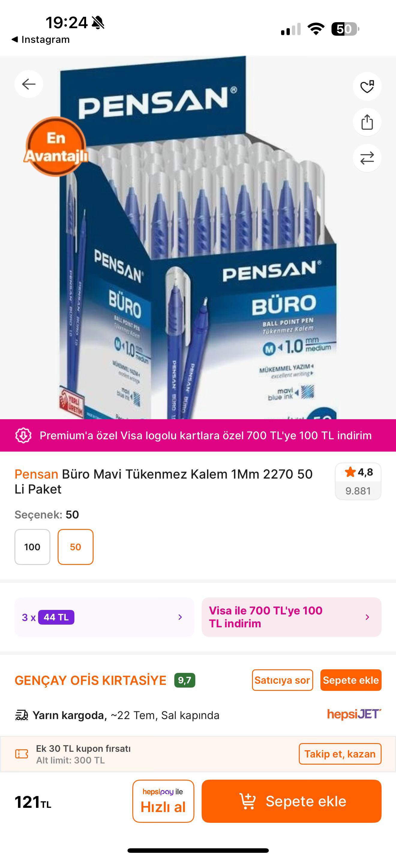 50 li kalem 121 TL Kapışın - R10.net