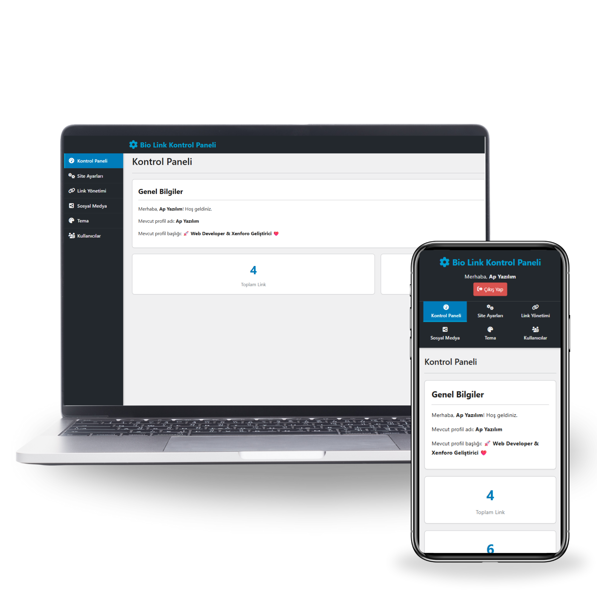 PHP Modern Dijital Kartvizit & Bio Link Scripti | Admin Paneli | Tek Seferlik: 750₺ - R10.net