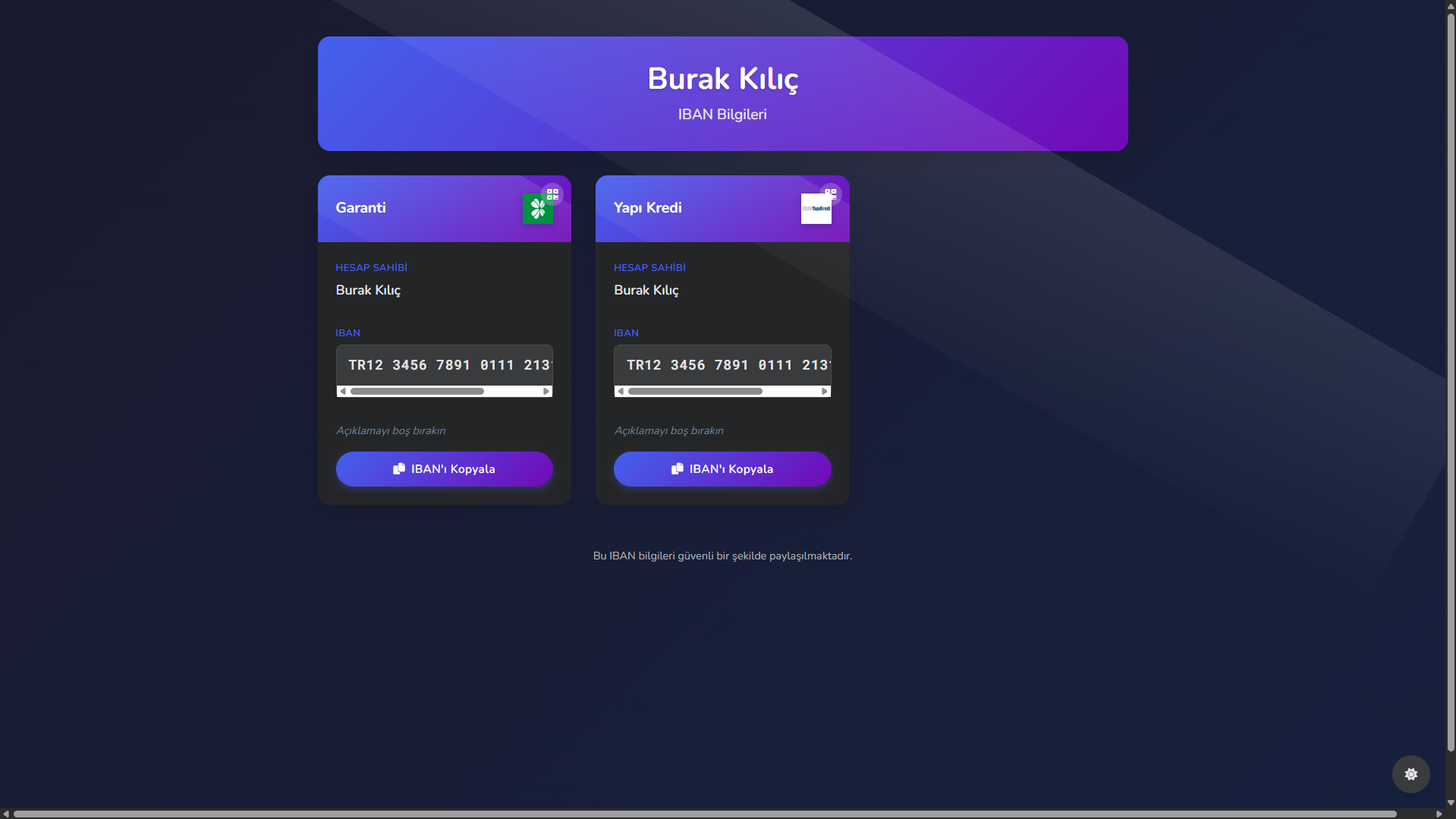 ÜCRETSİZ – Modern IBAN Paylaşım/Yönetim Sistemi (Admin + Kullanıcı Paneli) - R10.net