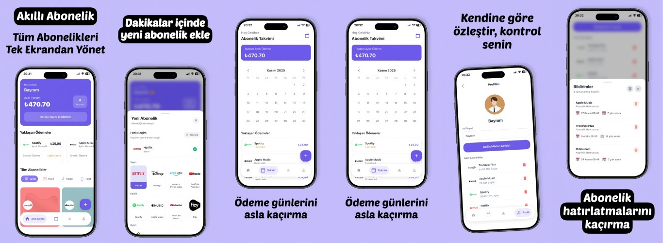 Netflix, Spotify vb. Abonelik hatırlatıcısı ile Abonelik Ödemelerini ...