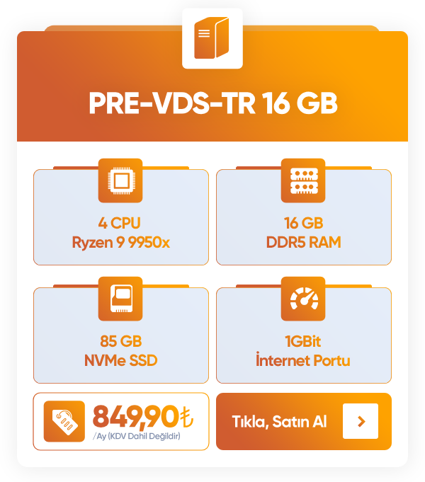 R10 ÖZEL İNDİRİM - Ryzen 9 9950x & DDR5 ile Premium Oyun Sunucuları Web Panel / RDP & SSH ...