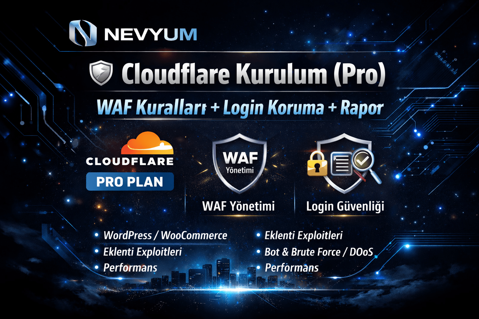 Cloudflare Kurulum (Pro) | WAF Kuralları + Login Koruma + Rapor - R10.net