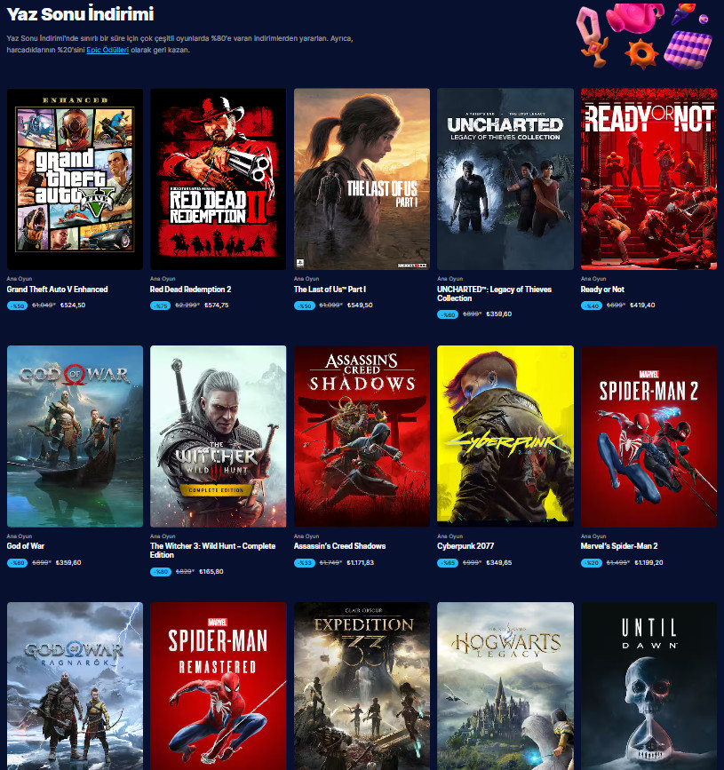 50 tl altı oyunlar + Epic Games Yaz Sonu İndirimleri - R10.net