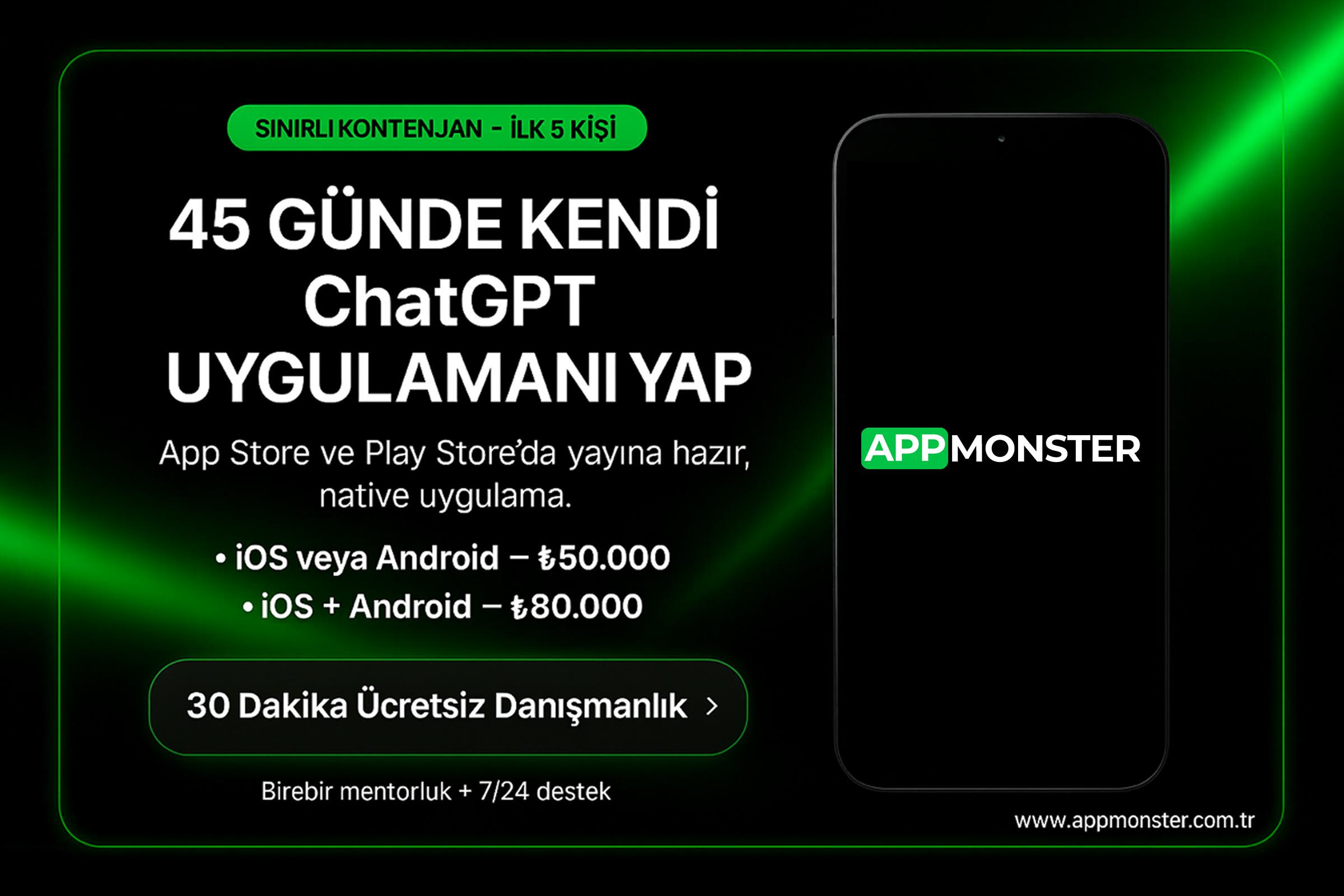 AppMonster ile 45 Günde Kendi AI Uygulamanı Geliştir ( iOS / Android ...