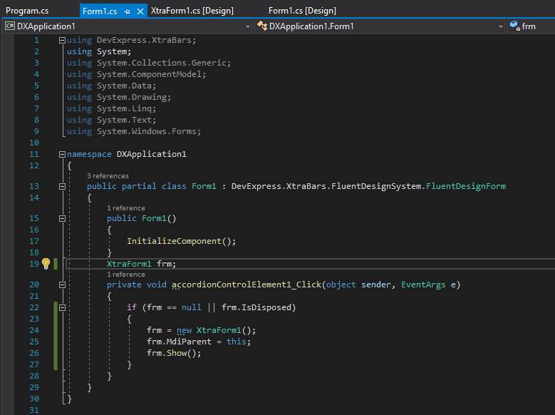 devexpress fluent design form ile mdimanager kullanma - R10.net